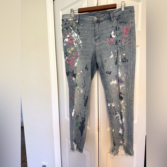 New York & Company | Jeans | Soho Boyfriend Paint Splatter Jeans | Poshmark